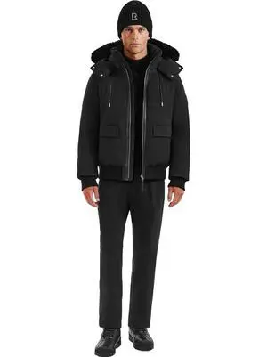 Rudsak Down Bomber Jacket With Faux Fur Trim - Black