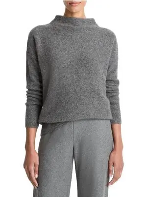 Vince Donegal Cashmere Funnel-neck Sweater - Grey
