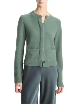 Vince Plush Cashmere Shrunken Cardigan - Natural