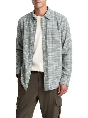 Vince Highclere Plaid Cotton Button-front Shirt - Natural