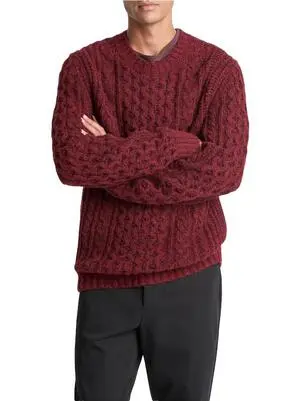 Vince Airspun Cable-knit Crewneck Sweater - Natural