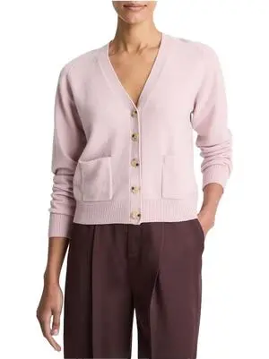 Vince Wool And Cashmere-blend V-neck Cardigan - Natural