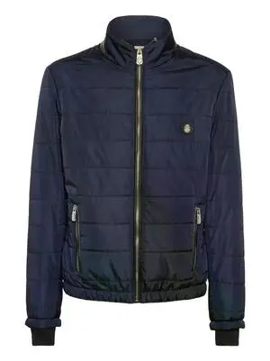 BILLIONAIRE Leather-trimmed Padded Jacket - Blue