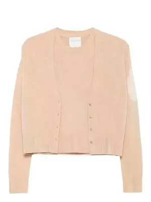 FORTE_FORTE Cropped Virgin Wool-blend Cardigan - Neutrals