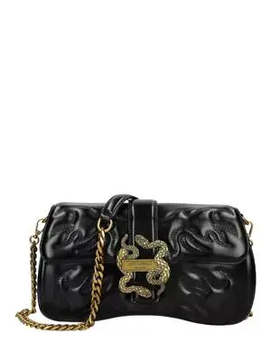 Just Cavalli Quilted Shoulder Bag With Snake Buckle - Black