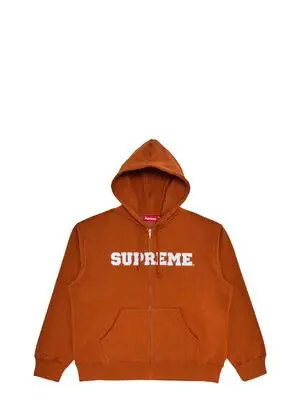 Supreme Collegiate Appliqué Zip Up Hooded Sweatshirt - Orange