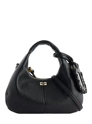 GANNI Hobo Mini Faux-leather Hobo Bag - Black