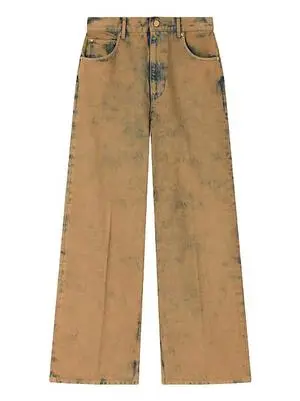 Sandro Wide-leg Faded Wash Denim Jeans - Beige