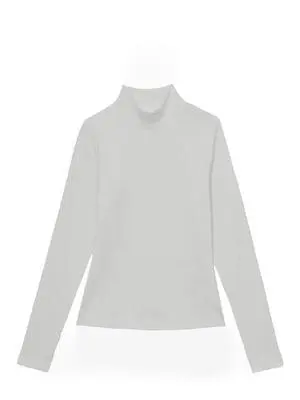 REISS Ribbed Stretch-cotton Top - White