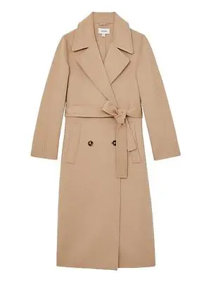 REISS Wool-blend Double-breasted Coat - Neutral