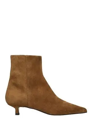 AeydĒ Sofie Suede Heeled Ankle Boots Tan
