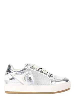 Kurt Geiger Southbank Leather And Mesh Trainers - Silver Com