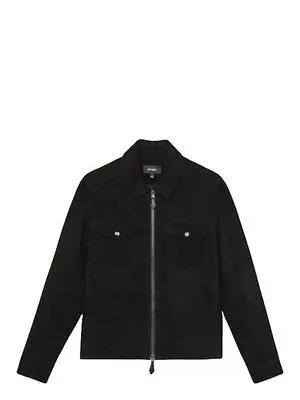 REISS Pike Suede Jacket - Black