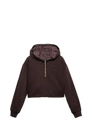 Prada Reversible Re-nylon Cotton-jersey Hoody - Brown