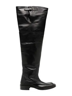 Saint Laurent Joe Leather Over-the-knee Boots - Black