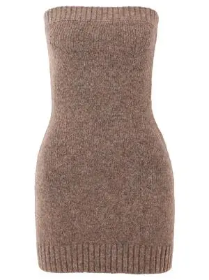 Cult Gaia Holland Wool-blend Mini Dress - Brown