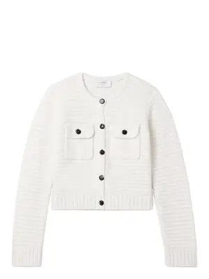 LA LIGNE Monique Ribbed-knit Cardigan - Ivory
