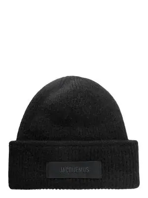 Jacquemus Le Bonnet Ribbed-knit Beanie - Black