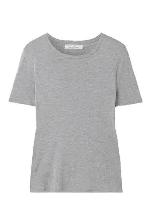 NILI LOTAN Elin Cotton And Cashmere-Blend T-Shirt Gray