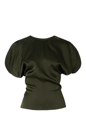 Victoria Beckham Draped Satin Blouse - Green