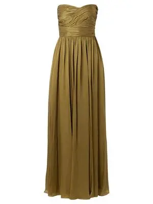 Ulla Johnson Ulla Johnson Anastasia Strapless Silk-Satin Gown Brown