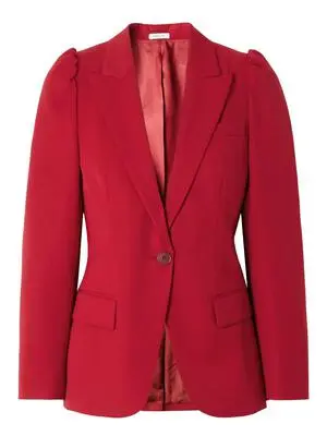 Alexander McQueen Grain De Poudre Wool Blazer - Red