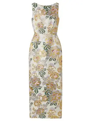Carolina Herrera Metallic Brocade Gown - Multi
