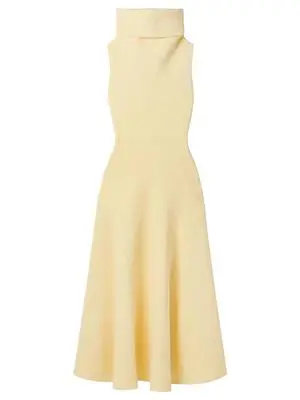 Jacquemus Draped Crepe Midi Dress - Yellow