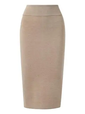 Jacquemus Merino Wool-blend Midi Skirt - Beige