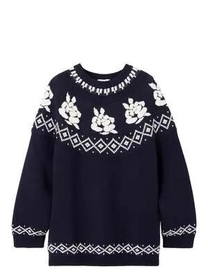 Magda Butrym Intarsia-knit Wool Sweater - Blue