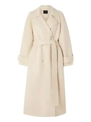JOSEPH Navarre Belted Wool Coat - Ivory