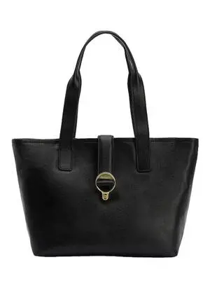 Barbour Alder Leather Tote Bag Black