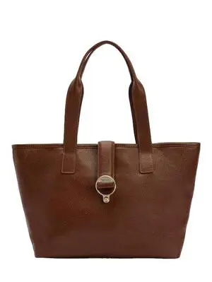 Barbour Alder Leather Tote Bag Brown