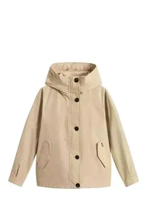 Woolrich Hooded Buttoned Jacket - Neutrals