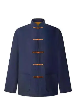 Shanghai Tang Silk Stand-up Collar Jacket - Blue