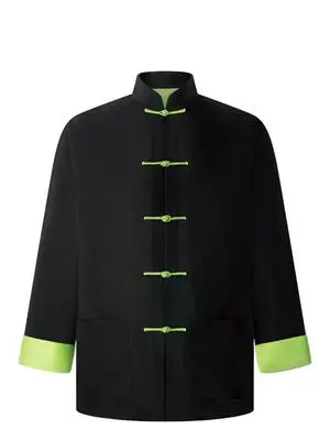 Shanghai Tang Stand-up Collar Silk Jacket - Black