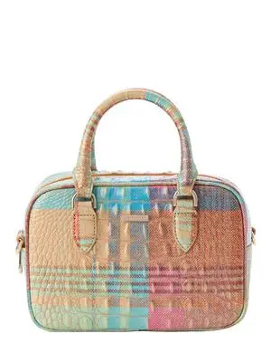 Brahmin Croc Embossed Leather Top Handle Bag - Picnic