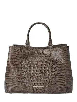 BRAHMIN Croc-Embossed Leather Tote
