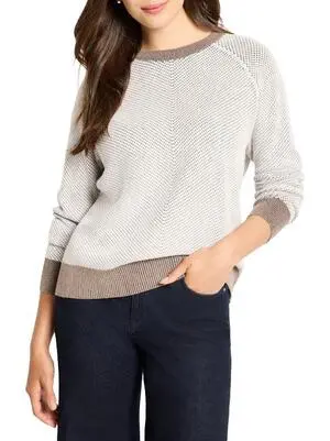 NIC+ZOE Textured Crewneck Sweater - Black Multi