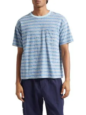 BODE Lyric Stripe Pocket T-shirt - Blue Multi