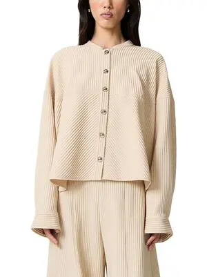 NOCTURNE Ribbed Detailed Jacket - Ivory
