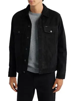 Ag Dart Suede Trucker Jacket - Super Black