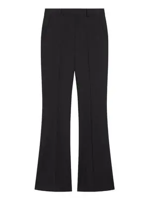 Max Mara Slim Flared Wool Knit Trousers - Black