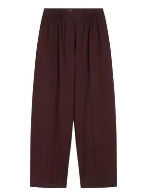 Max Mara Wide-fit Stretch Wool Trousers - Wine-coloured