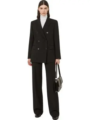 Max Mara Wool Crepe Trousers - Black