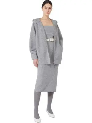 Max Mara Oversized Wool And Cashmere Hooded Sweatshirt - Medium Grey
