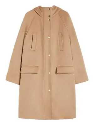 Max Mara Long Wool Broadcloth Parka - Camel