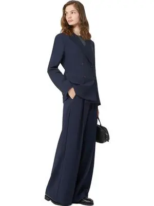 Max Mara Double-breasted Wool Blazer - Navy