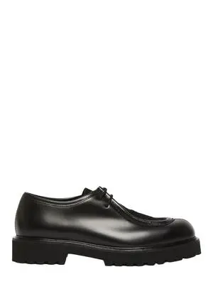 Max Mara Leather And Suede Lace-up Shoes - Black