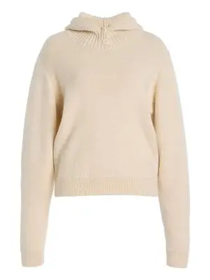 LEMAIRE Hooded Knit Pullover - Ivory